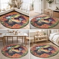 3ft Area Rug,Abstract Dinosaur Brick Wall Green Leaves Washable Large ...