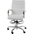 BizChair Adjustable Height Drafting Chair - Contemporary Mid-Back White ...