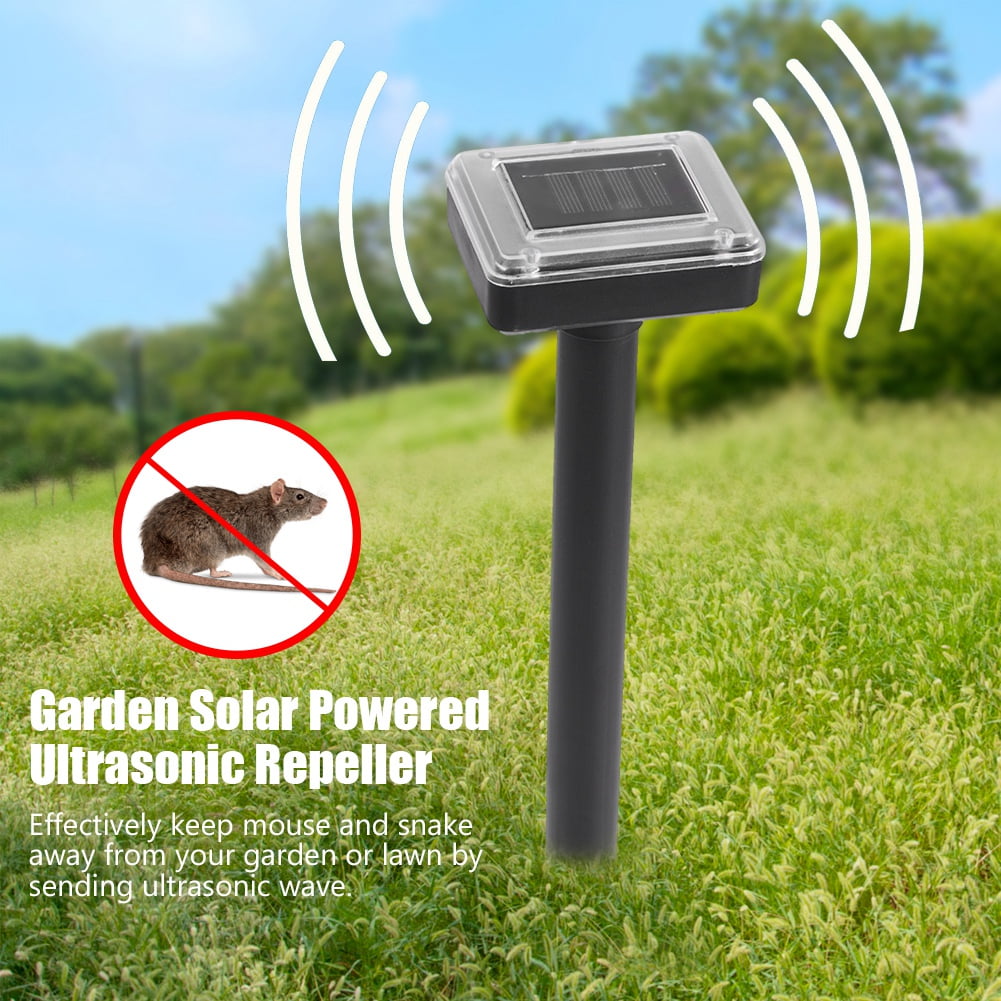 Garosa 2pcs Garden Solar Powered Ultrasonic Repeller Pest Rodent Mouse ...