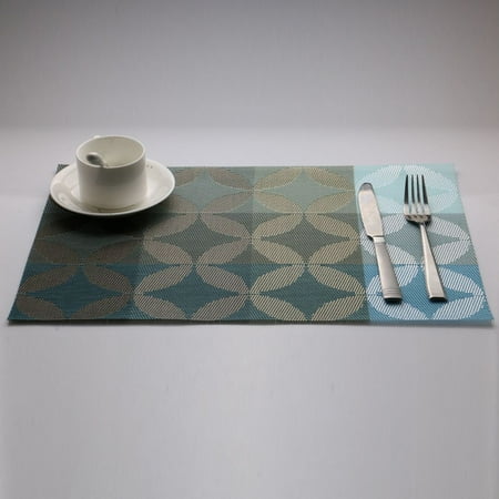 PVC Coin and Flower Non-slip Heat-resistant Woven Vinyl Dinner Placemat ...