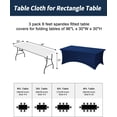 3 Pack Navy Blue 8Ft Rectangle Stretch Spandex Fitted Tablecloth Cover ...