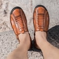HTHLVMD Convertible Strap Leather-Like Shoes, Men's Casual Closed Toe ...