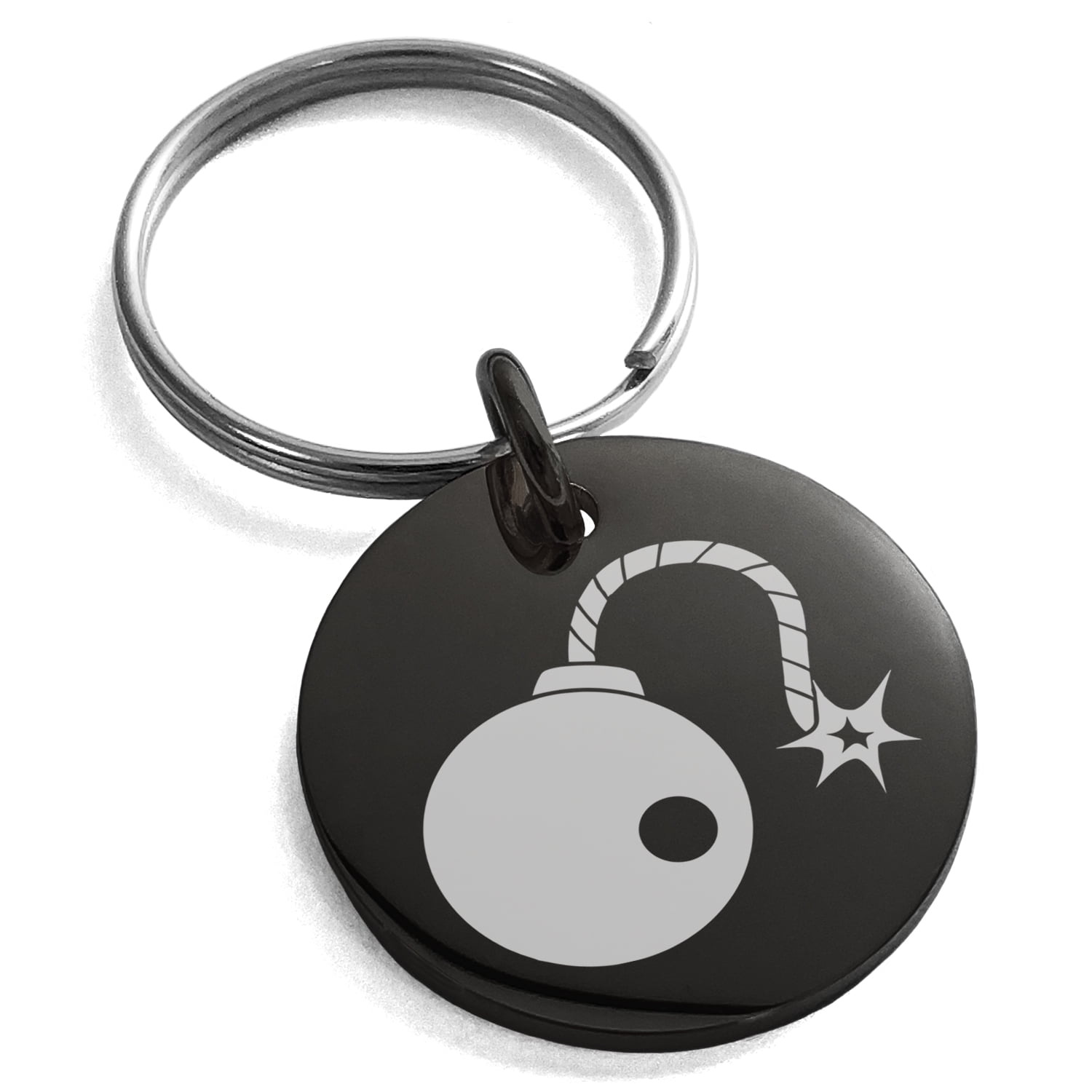 Stainless Steel Pirate Bombardier Icon Engraved Small Medallion Circle ...