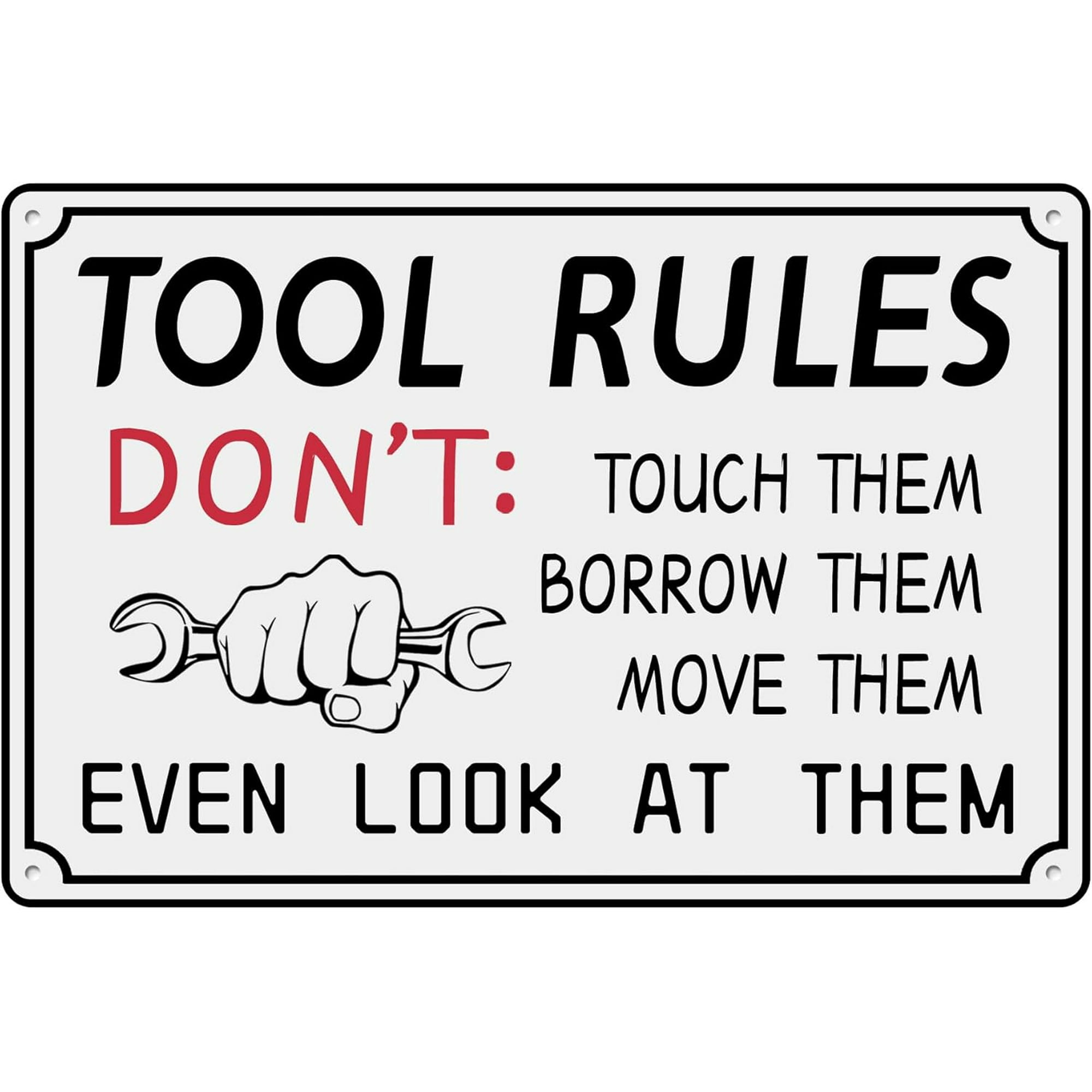 Click here for Aocisuki Tool Rules Tin Sign Dont Touch Borrow And... prices