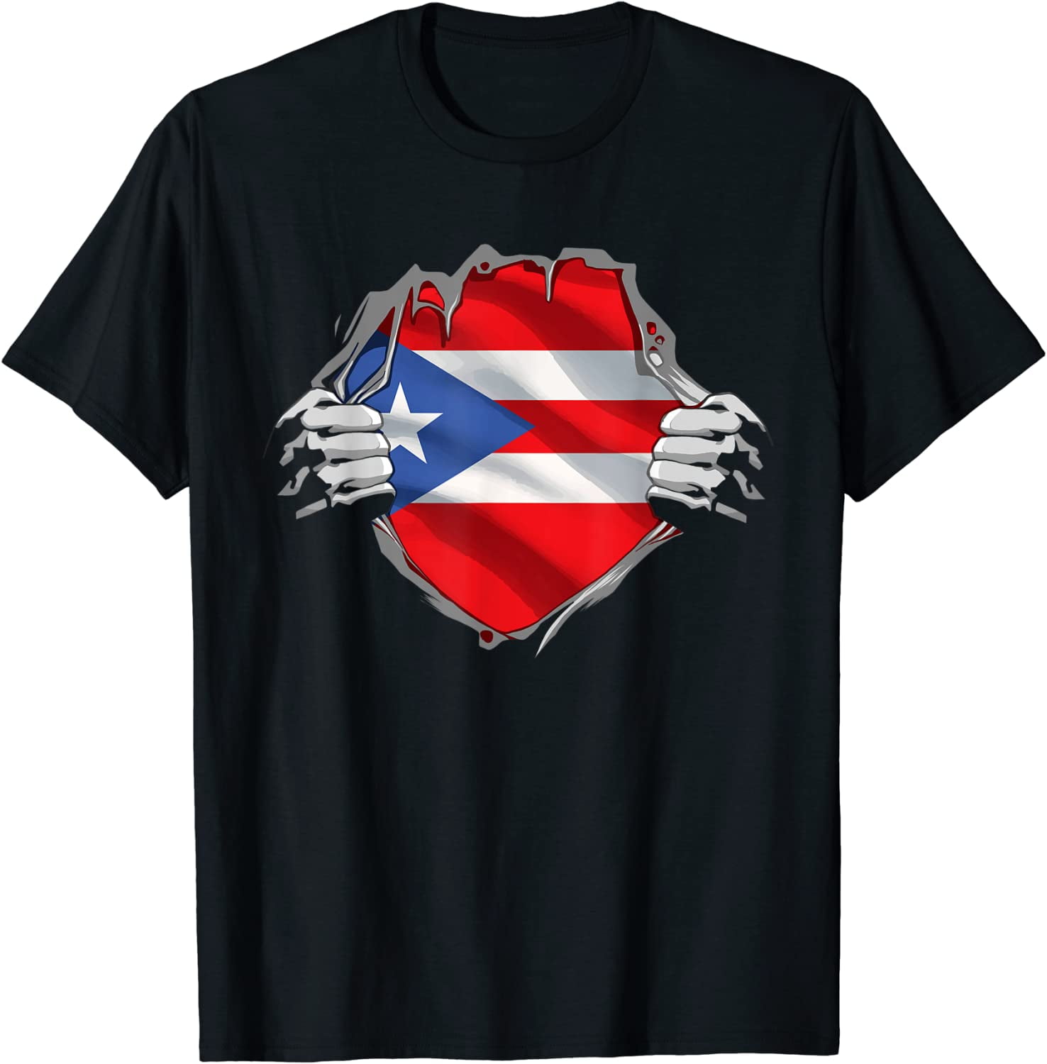Puerto Rico Roots Flag Heritage Puerto Rican DNA Veteran T-Shirt ...
