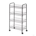 Mainstays 4 Tier Steel Wire Rolling Cart - Black - Walmart.com