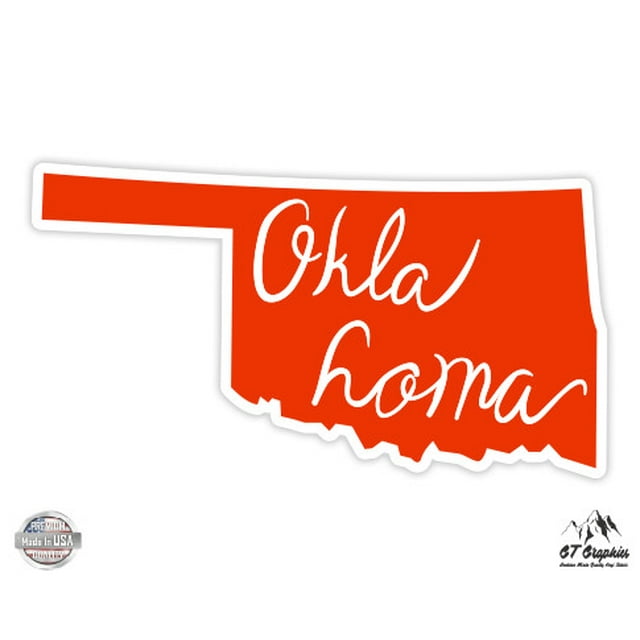 Oklahoma Orange State Shape - 12" Vinyl Sticker Waterproof Decal ...