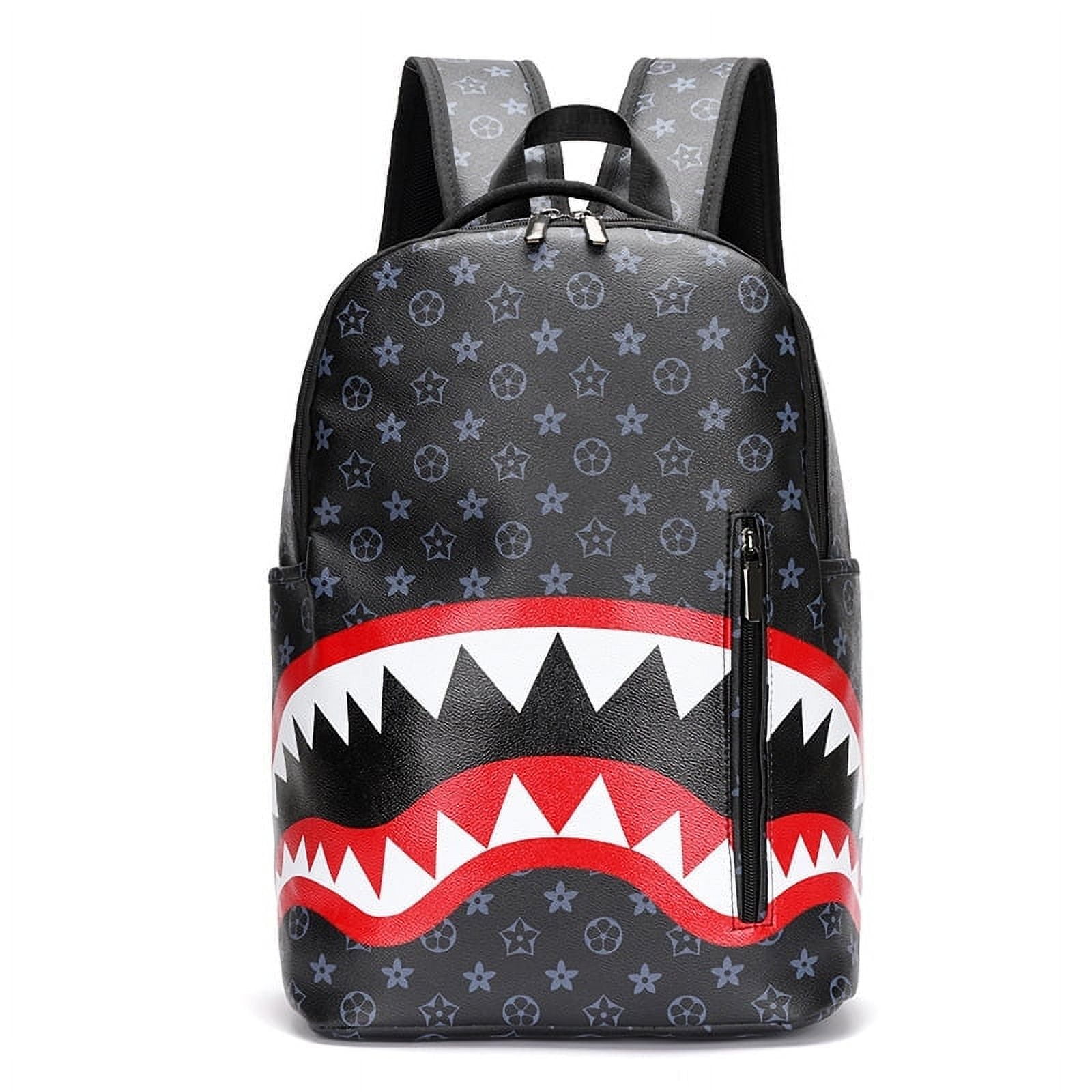 Click here for Ymtq Bape Shark Pu Leather Backpack Multi Function... prices