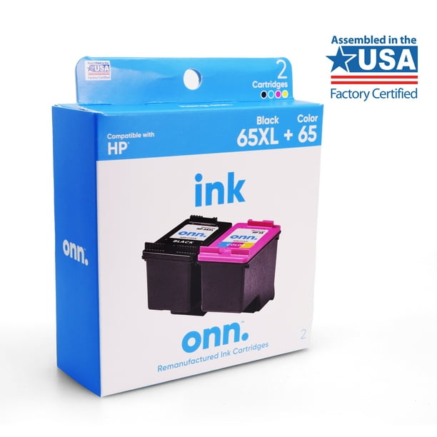 ONN HP 65XL/65 High Yield Black & Tri-Color Inkjet Cartridges 2-Pack ...