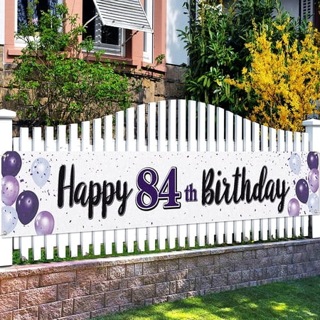 IGUOHAO Happy 84th Birthday Purple Yard Sign Banner - Cheers to 84 ...