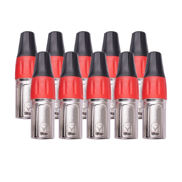 Conector Tipo Soldadura XLR De 3 Pines Conector De Cable De Enchufe 5 Macho Y 5 Hembra Rojo ...