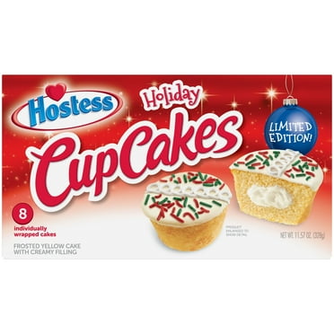 Hostess Bakery Regular Sized Pre-made Baseball Cupcakes Treats, Yellow ...