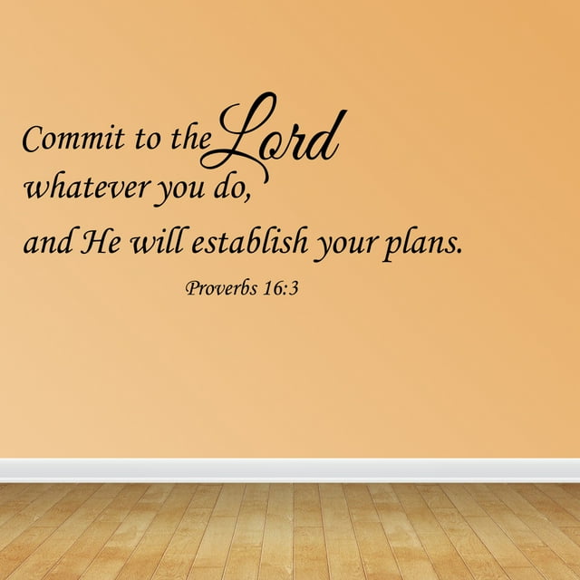 Empresal Commit To The Lord Whatever You Do Bible Verse Scripture Black 28"Hx13"W R39 - Walmart.com