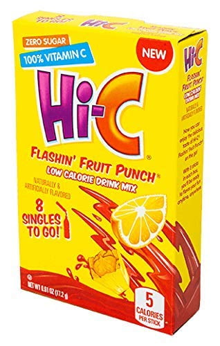 Hi-C Flashin' Fruit Punch ZERO sugar singles to go (2) boxes - Walmart.com