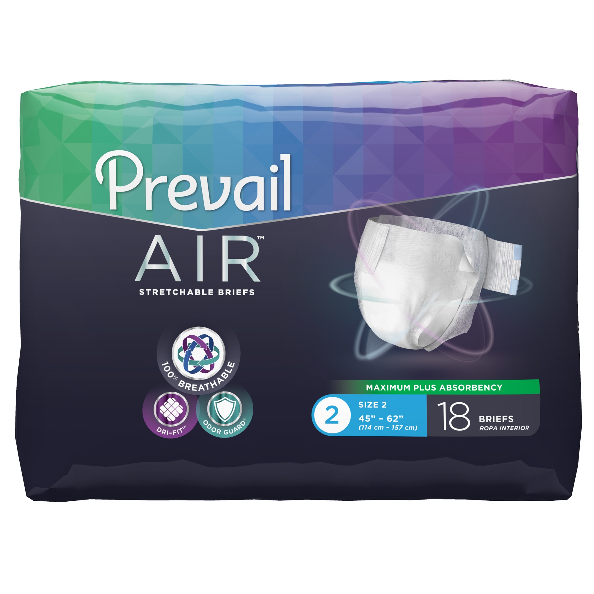 First Quality Prevail Air Size 2 Stretch Brief AIR-013, Maximum Plus ...