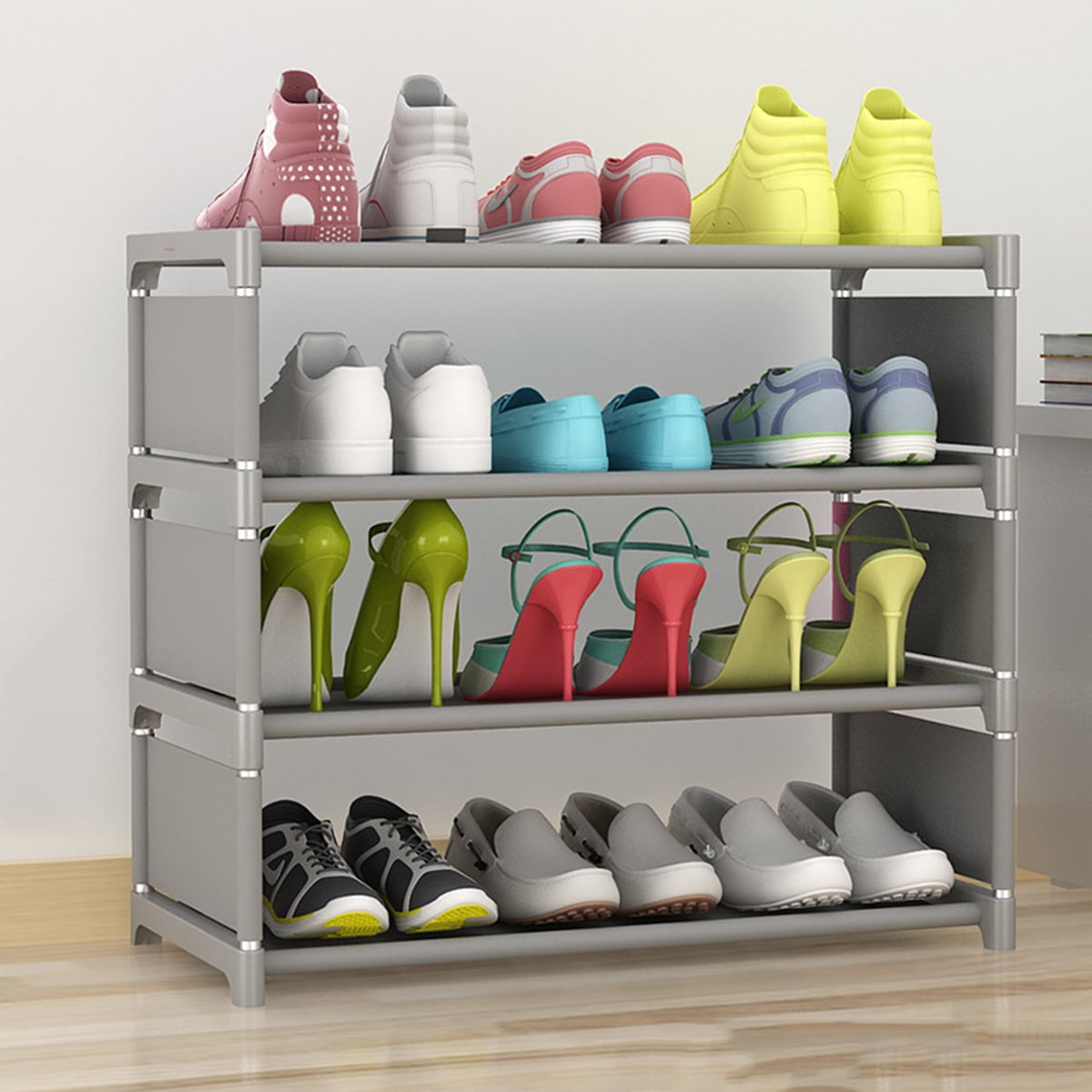 Free Standing Shoe Rack 4/8 Tier Shoe Fabric Organizer in Closet ...