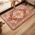 3.94'x5.25' Area Rug for Bedroom, Orange Red Boho Non Slip Soft Small ...