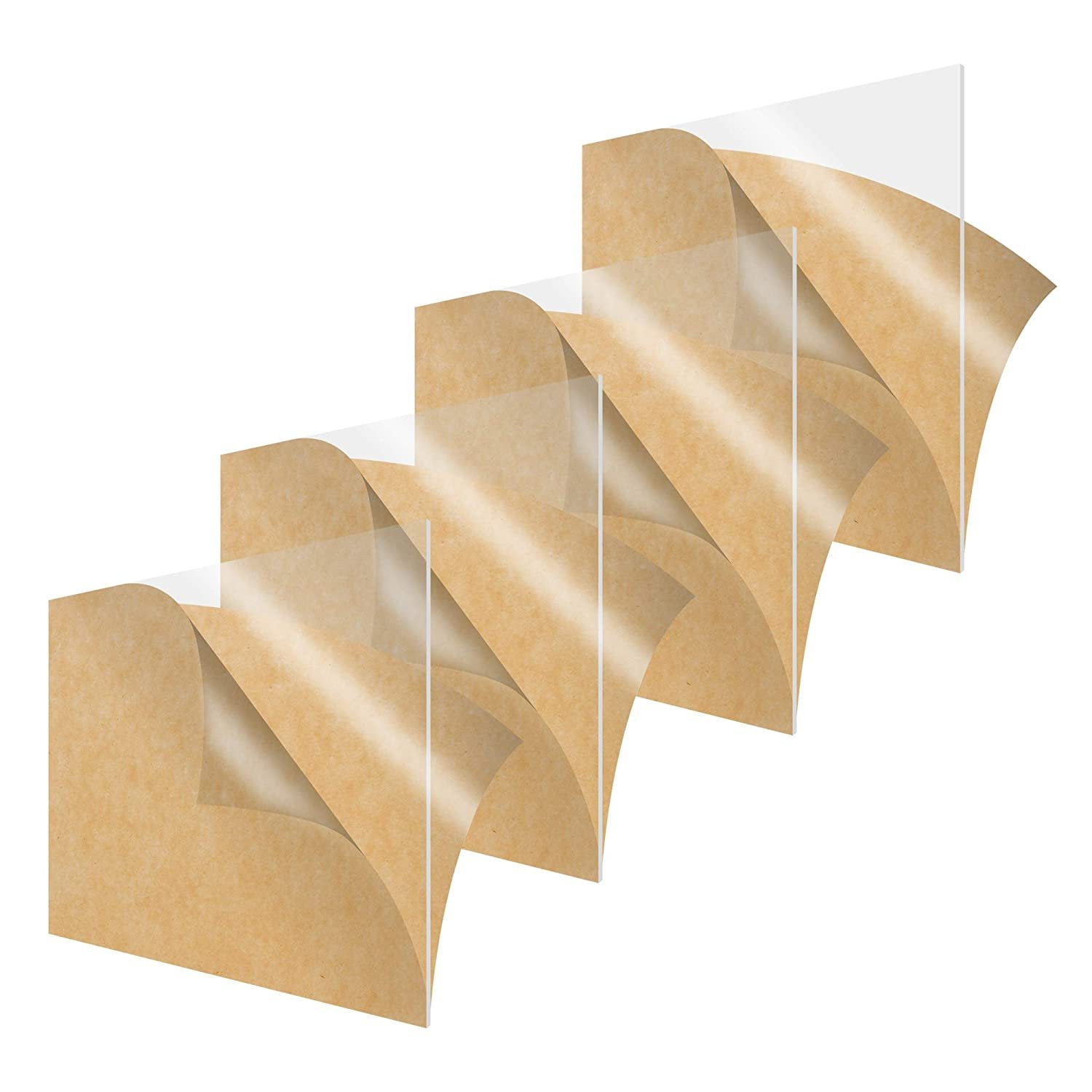 SimbaLux Acrylic Sheet Clear 12 x 12 Square 1/8 Thick 3mm Plexiglass ...