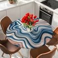 Blue Pink Marble Round Tablecloth 36-44 Inch Round Fitted Table Cloth ...