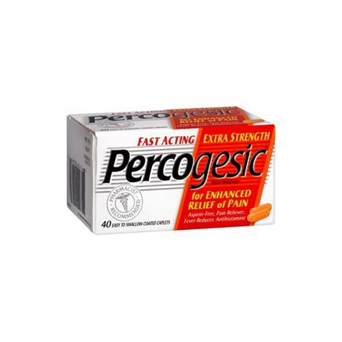 Percogesic Extra Strength Pain Reliever Coated Caplets - 40 Ea, 2 Pack ...