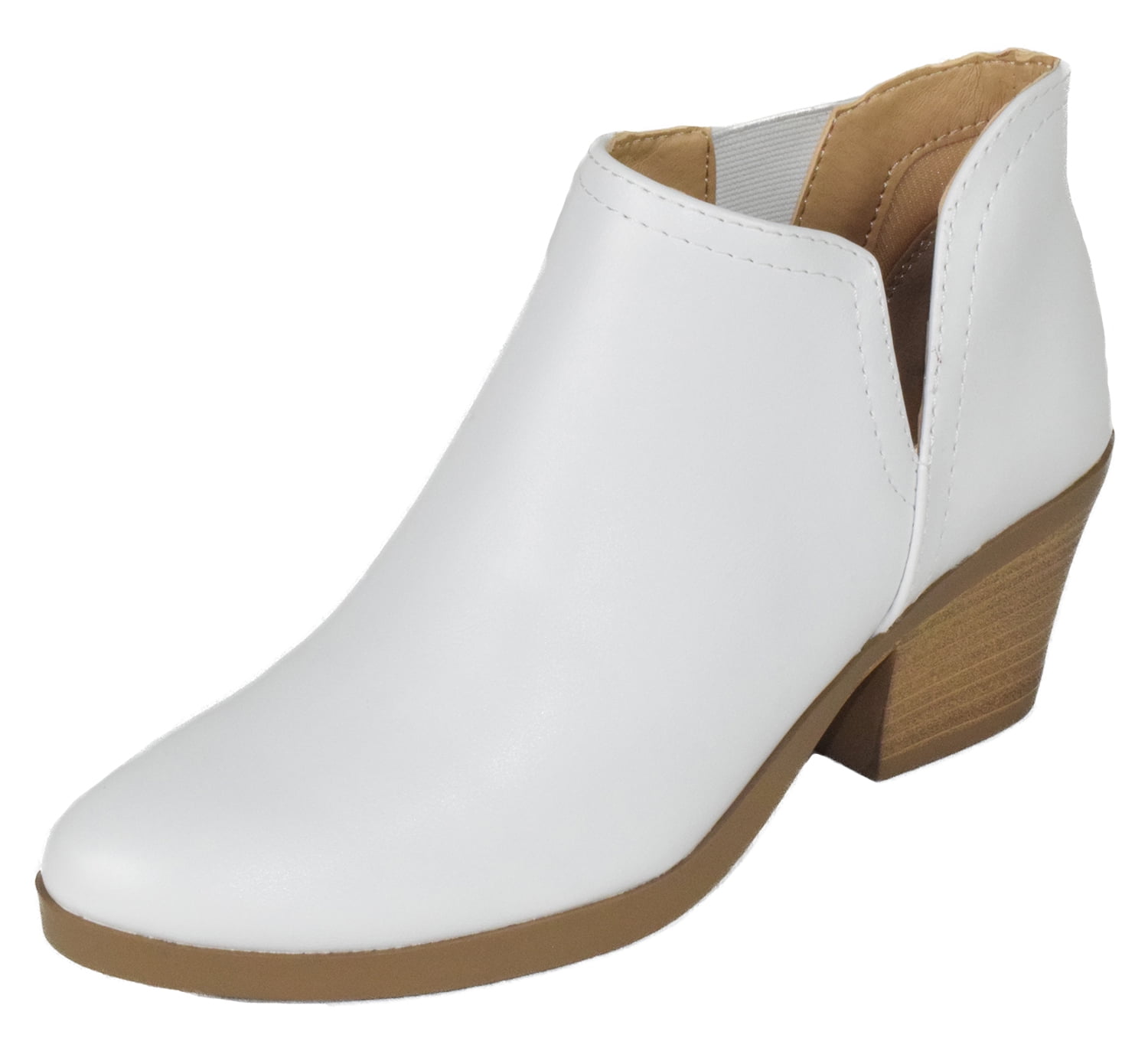 Soda Women Ankle Boots Slip On Booties V Cut Shaft Pointed Toe ARMORY-S ...