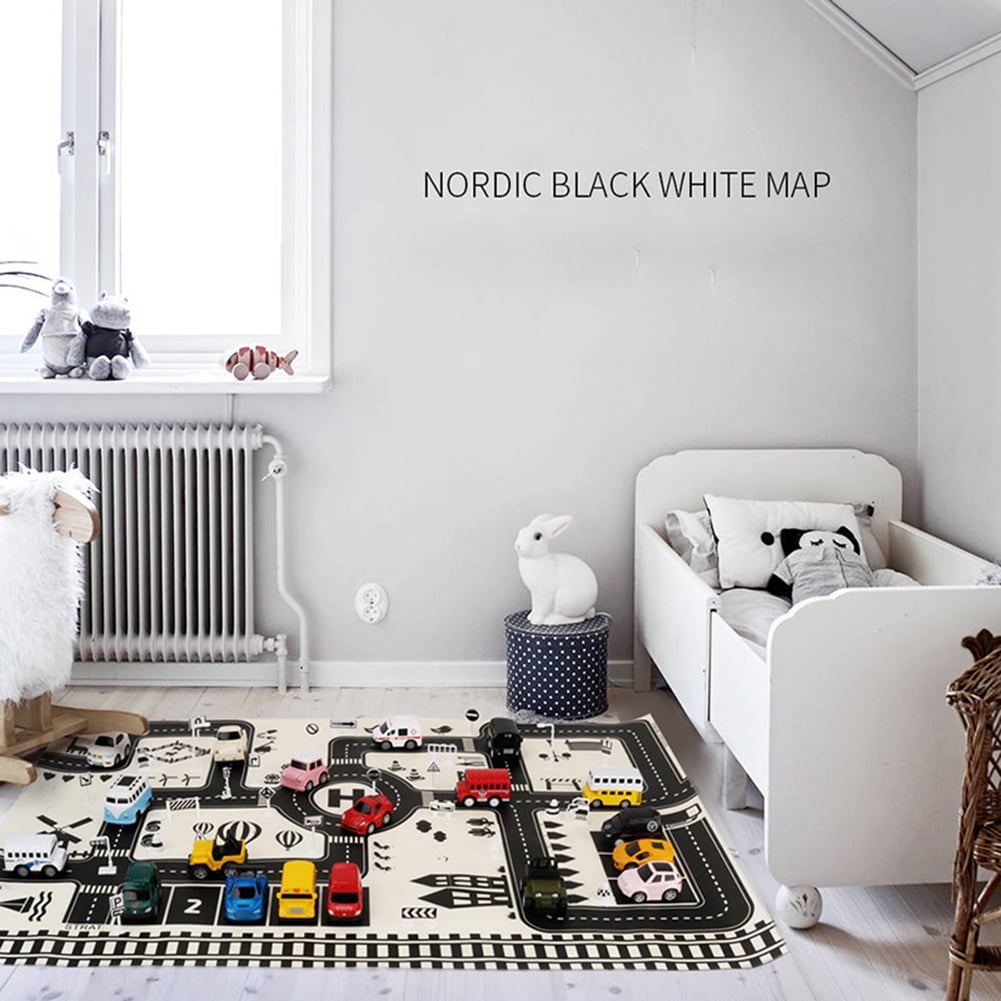 Kaesi 83x59cm Kids Car City Road Play Mat Carpet Traffic Signs Blocks ...