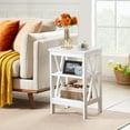 VECELO 3-Tier Side End Table, X-Design Nightstand Sofa End Table ...