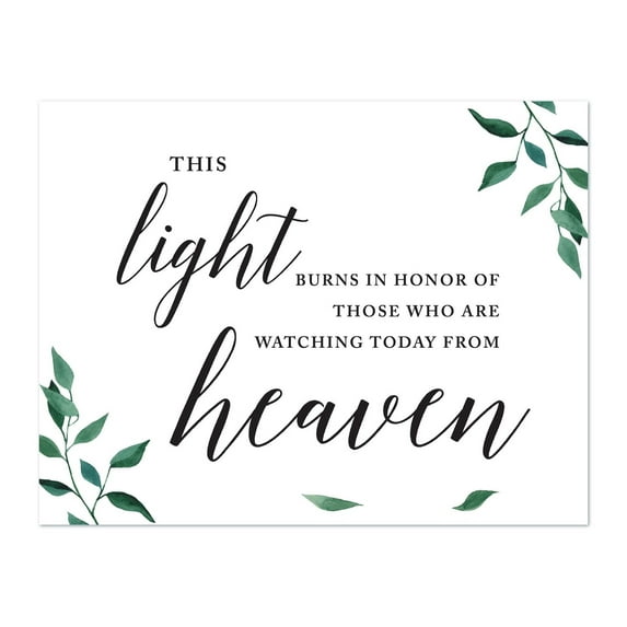 Koyal Wholesale Wedding Party Signs, Natural Greenery, This Light Burns ...