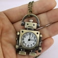 Deyuer Vintage Robot Shape Keyring/Chain Round Dial Quartz Pocket Watch ...