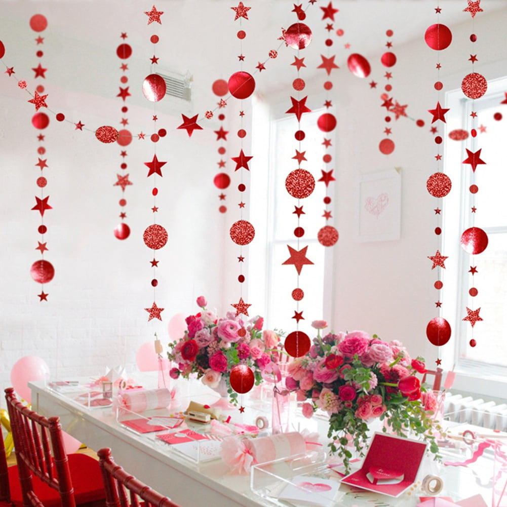 4m Round Disc Stars Garland Ornament Hanging Banner Bunting Birthday ...