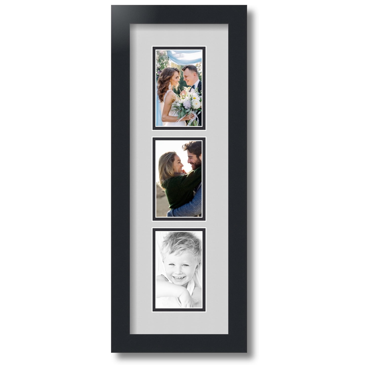 ArtToFrames Collage Photo Picture Frame with 3 - 3x5 Openings, Framed ...