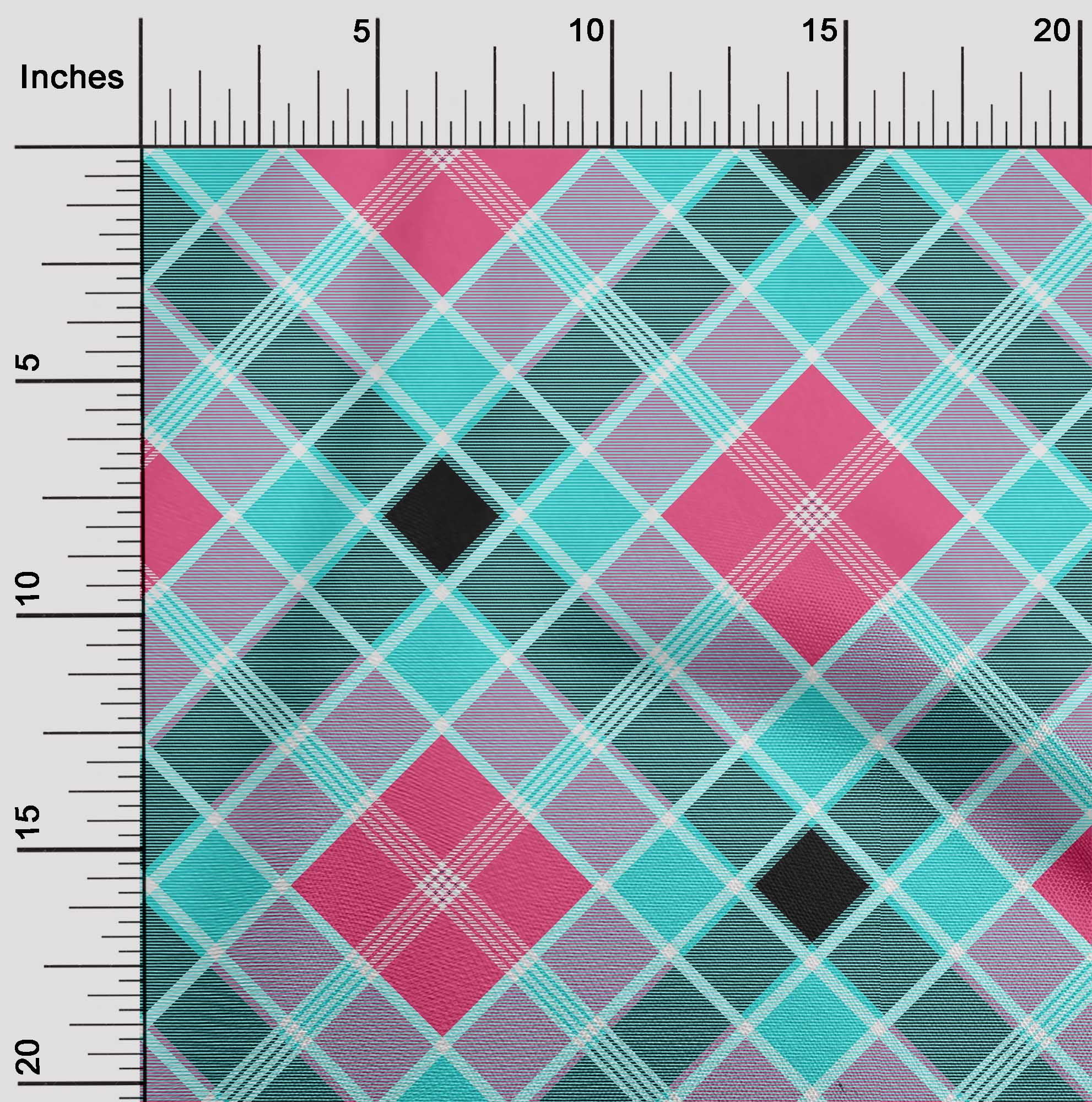 oneOone Silk Tabby Fabric Tartan Check Print Fabric By The Yard 42 Inch ...