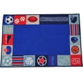 Your Zone Kids Americana Sports Rug 30 x 46 Washable Blue Playroom ...