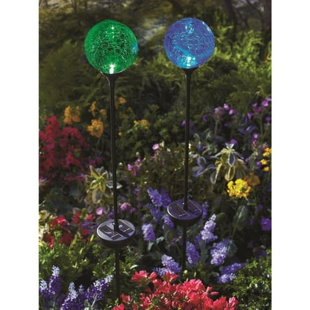 Moonrays 3 LED Solar Path Lights Glass Ball Design With Color Changing ...