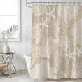 Brown Beige Coastal Shower Curtain Set - Extra Long 72" x 96" Washable ...