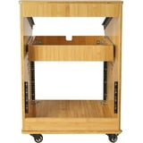 Sound Town DIY Solid Carbonized Bamboo Studio Rack with 11U Slant Mixer ...