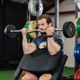 Titan Fitness 30 LB Rubber EZ Curl Fixed Barbell, Pre-Loaded Weight Bar ...