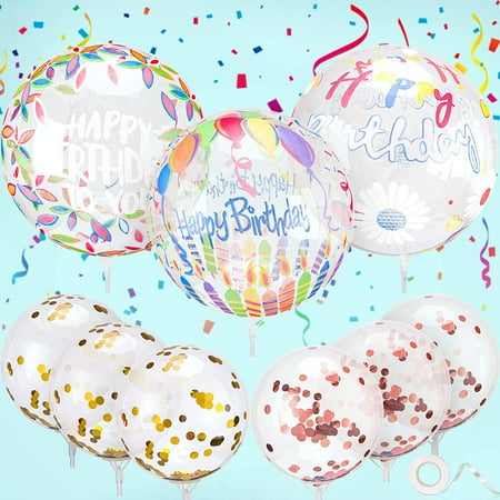 e BoBo Bubble Balloon Happy Birthday Balloons Set colorful & 18 ...