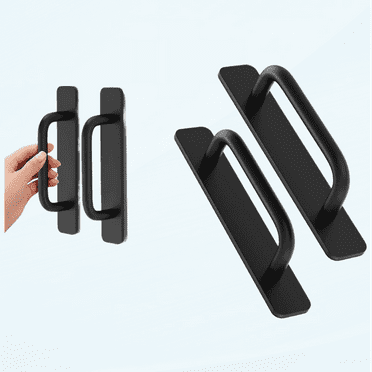 Uxcell 4Pack Self Stick Handles, Black Plastic Self Adhesive Instant ...