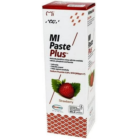 MI Paste Plus Strawberry 40g, Fluoride Toothpaste for Remineralization ...