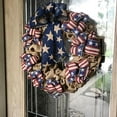 ufehgfjh Home Red White And Blue Patriotic Fabric Front Door Wreath With Star Bow - Decor ...