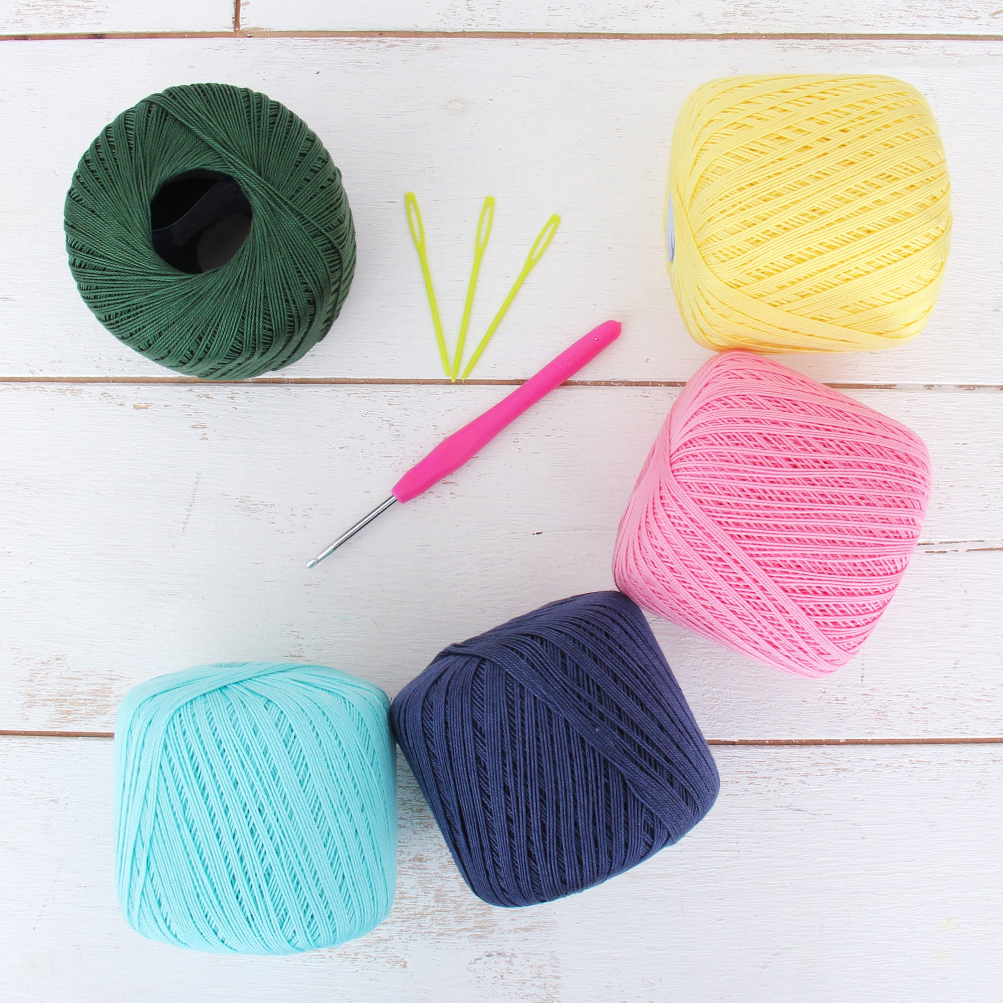 100% Pure Cotton Crochet Thread Set by Threadart - Size 3 - Spring ...
