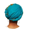 Turquoise African Print Ankara Head Wrap Tie Scarf One Size