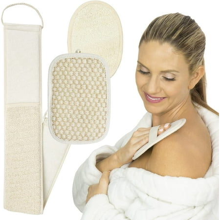 Body Scrubbers For Use In Shower (3 piece) - Sponge Brush Loofah Pack ...