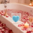 Blue 3D Rose Heart Gift Box With Transparent Cover, Foam Flower ...