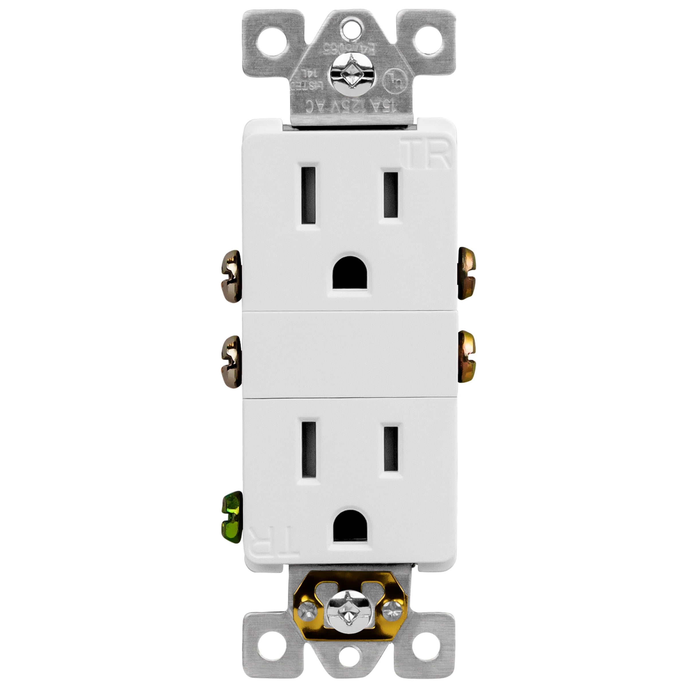 TOPGREENER Decorator Receptacle with Screw Hole for Wall Mount Surge ...