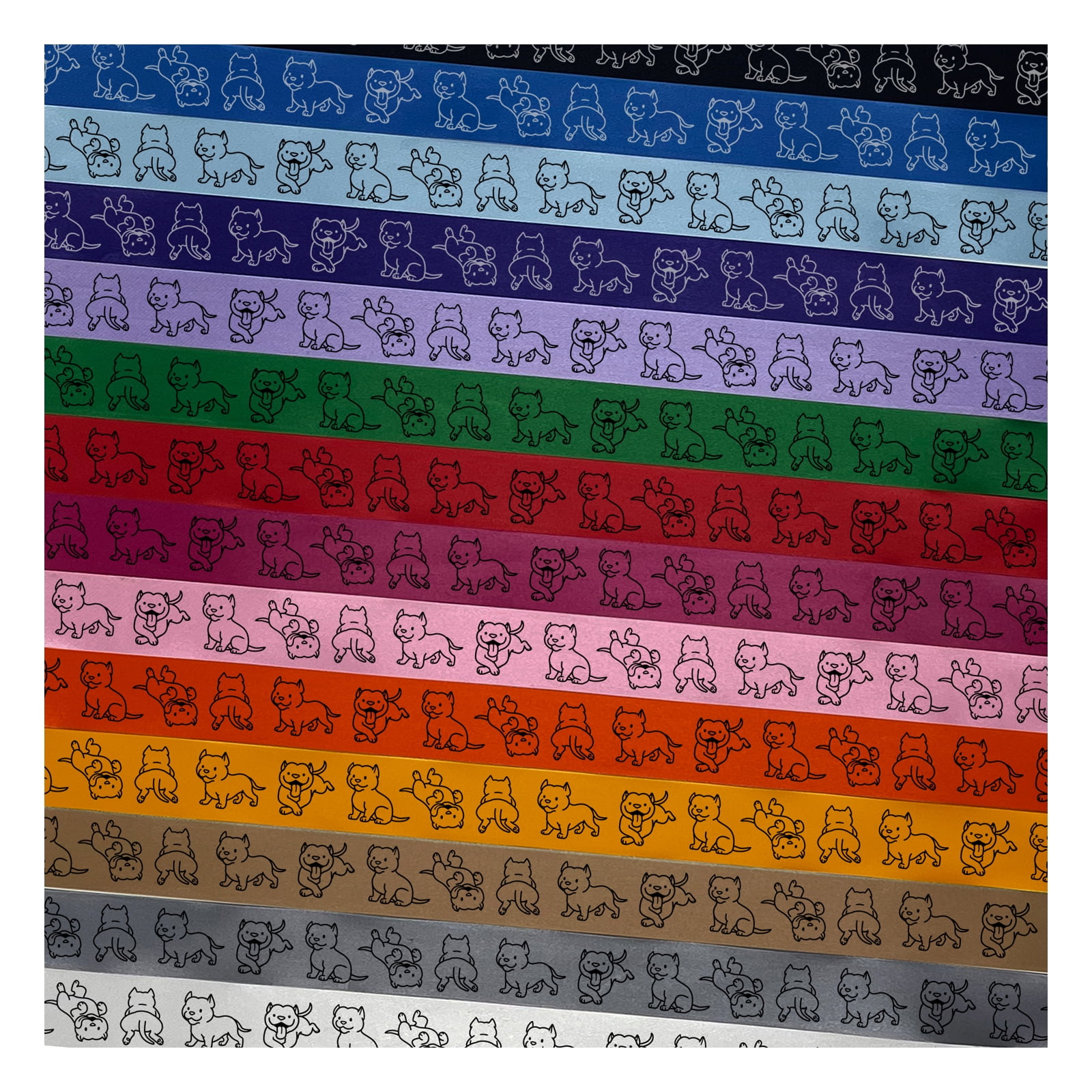 Chibi Pit Bull Bully Dog Border Satin Ribbon for Gift Wrapping Bows ...
