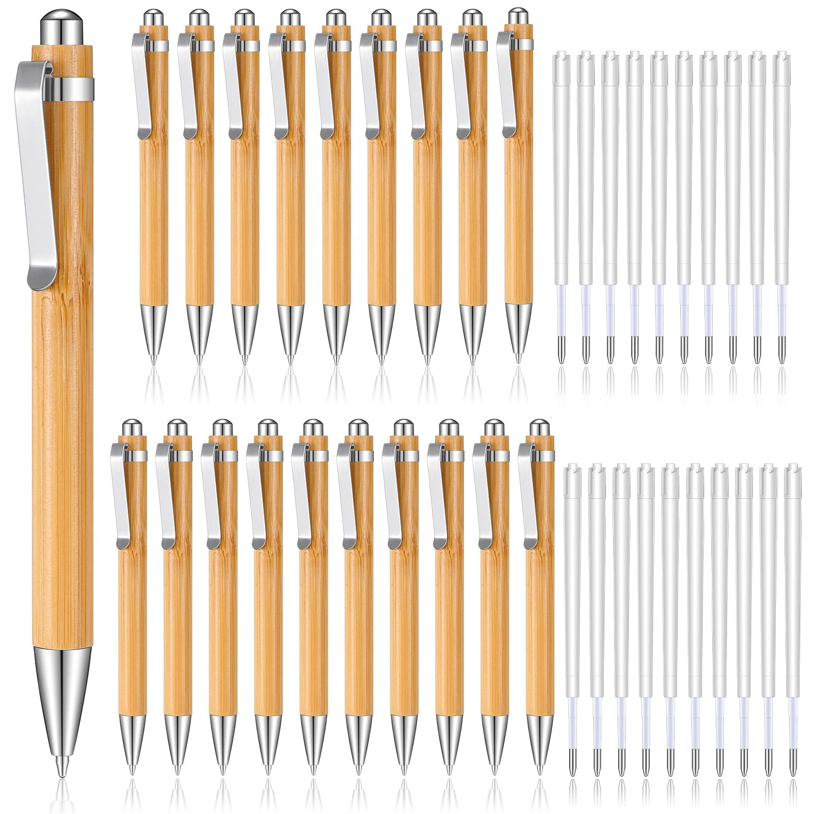 Bamboo Wooden Ballpoint Pen for Christmas Laser Engraved Pen Natural ...