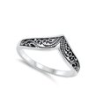 Chevron V Shape Filigree Wave Ring .925 Sterling Silver Band Jewelry ...