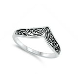 Chevron V Shape Filigree Wave Ring .925 Sterling Silver Band Jewelry ...